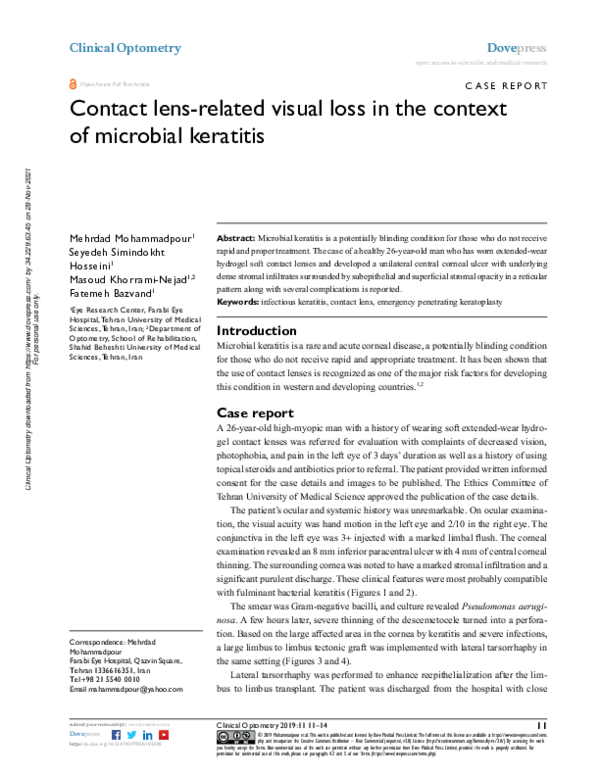 (PDF) Contact lens-related visual loss in the context of microbial ...