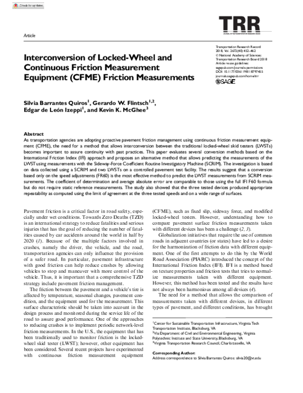 (PDF) Interconversion of Locked-Wheel and Continuous Friction ...