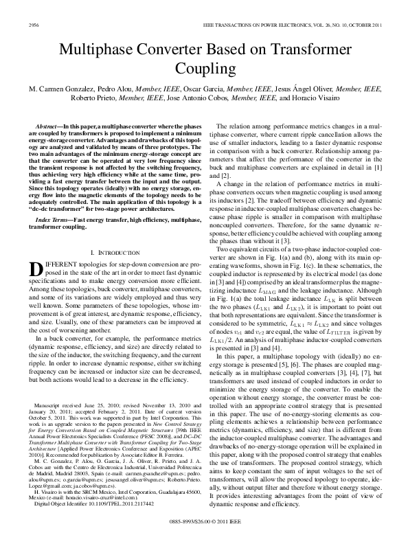(PDF) Multiphase Converter Based on Transformer Coupling