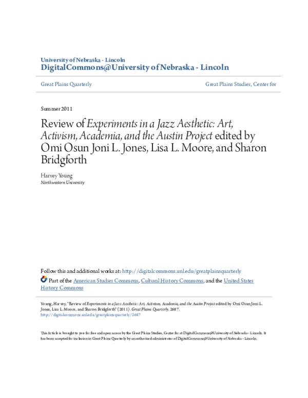 (PDF) Review of Experiments in a Jazz Aesthetic: Art, Activism,Academia ...