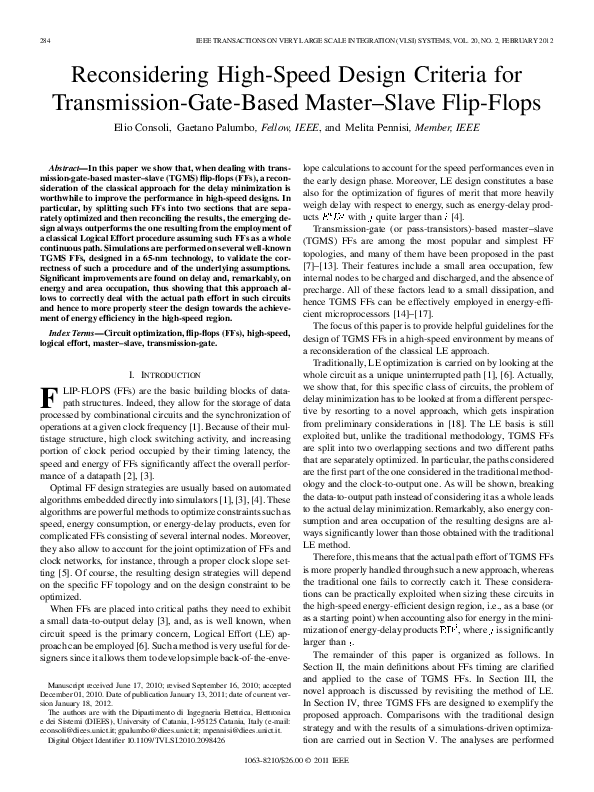(PDF) Reconsidering High-Speed Design Criteria for Transmission-Gate ...