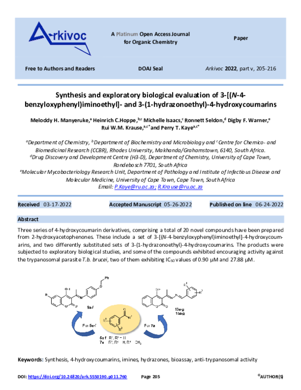 (PDF) Synthesis and exploratory biological evaluation of 3-[(N-4 ...