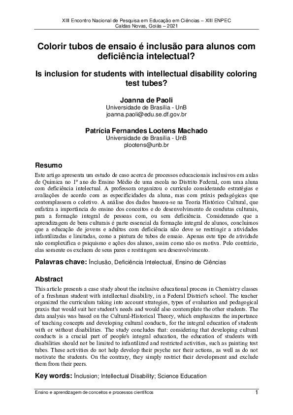 (PDF) Colorir tubos de ensaio é inclusão para alunos com deficiência ...