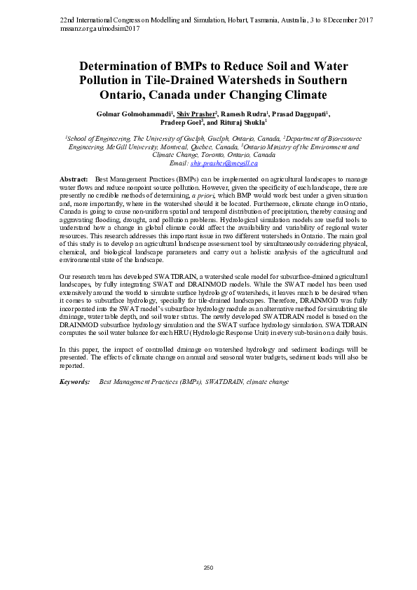 (PDF) Determination of BMPs to reduce soil and water pollution in tile ...