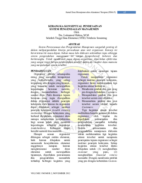 (PDF) Kerangka Konseptual Pendesainan Sistem Pengendalian Manajemen
