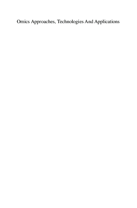 (PDF) Omics Approaches, Technologies And Applications