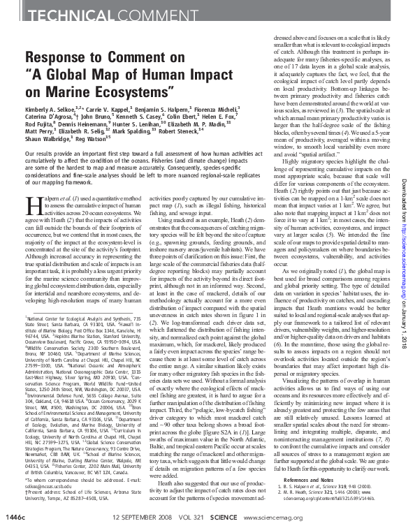 (PDF) A Global Map of Human Impact on Marine Ecosystems