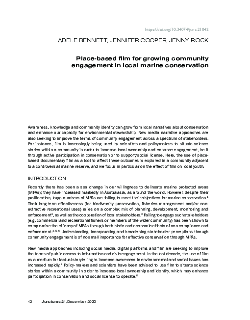 (PDF) Place-based film for growing community engagement in local marine ...