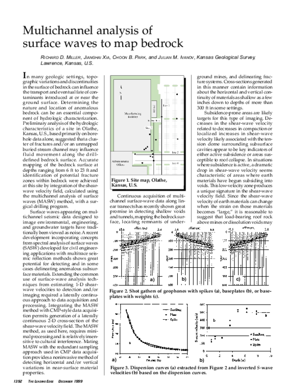 (PDF) Multichannel analysis of surface waves to map bedrock