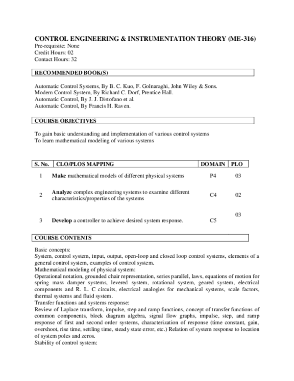 (PDF) Automatic Control