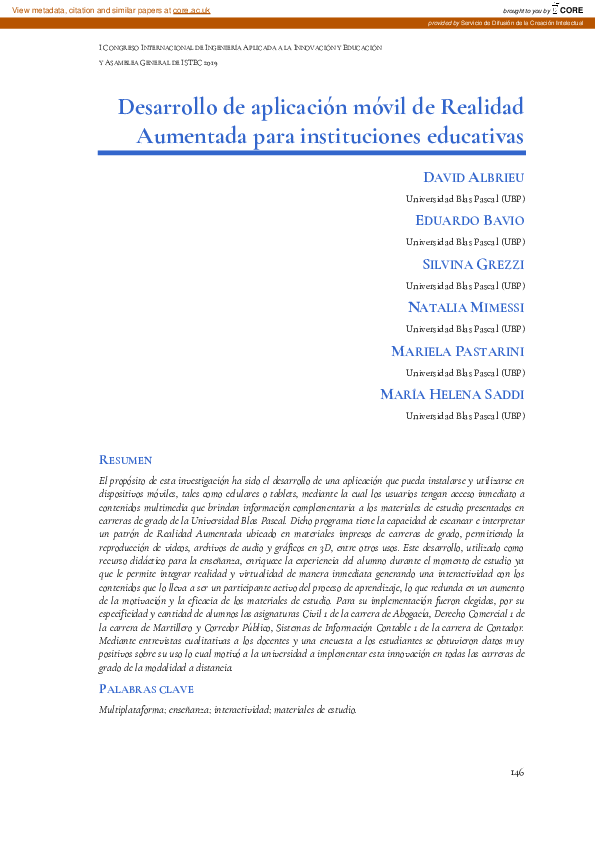 (PDF) Desarrollo de aplicación móvil de Realidad Aumentada para ...