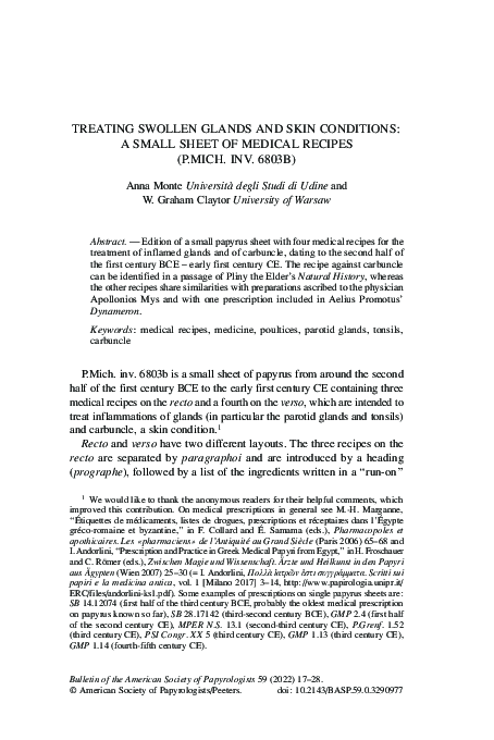 (PDF) Treating Swollen Glands and Skin Conditions: A Small Sheet of ...