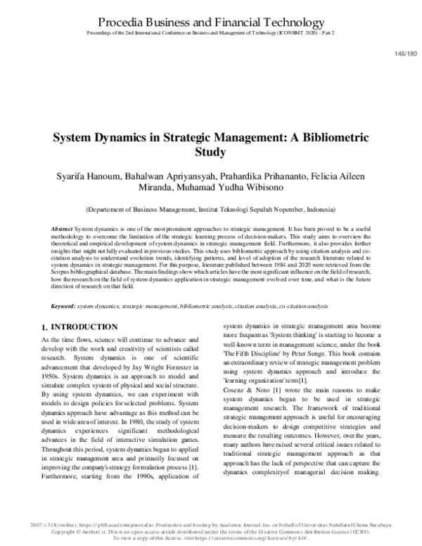 (PDF) System Dynamics in Strategic Management: A Bibliometric Study