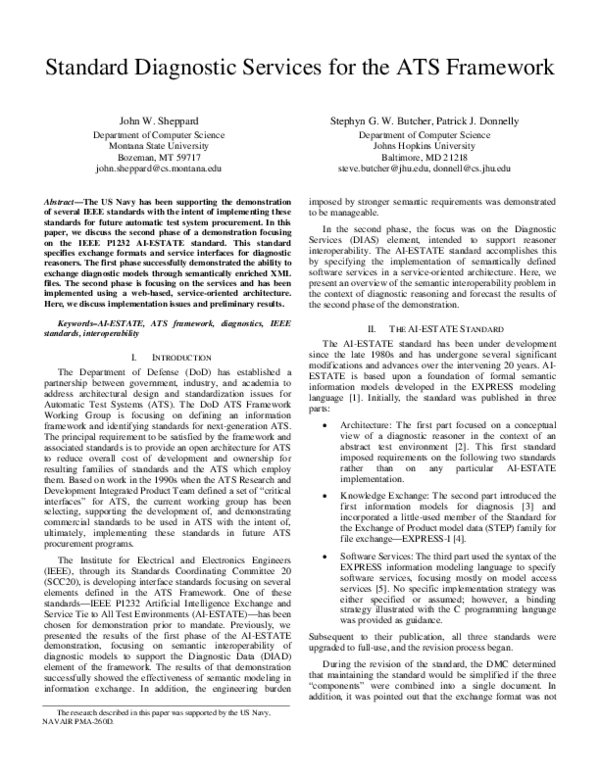 (PDF) Standard Diagnostic Services for the ATS framework