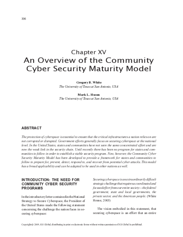 (PDF) An Overview of the Community Cyber Security Maturity Model