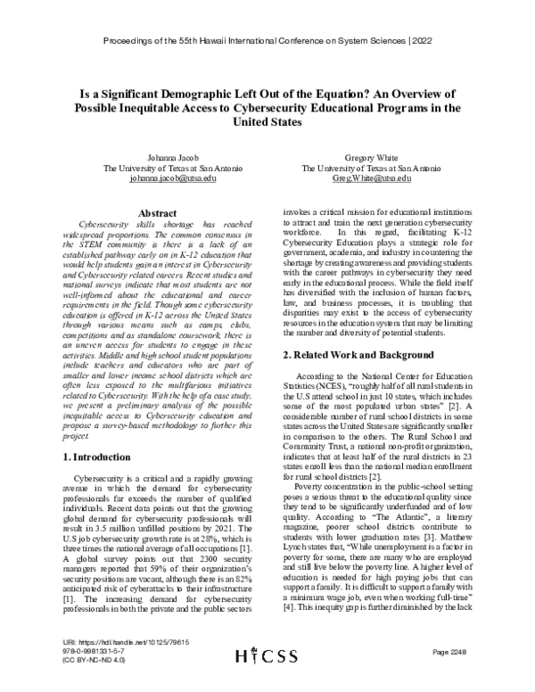 (PDF) Is a Significant Demographic Left Out of the Equation? An ...