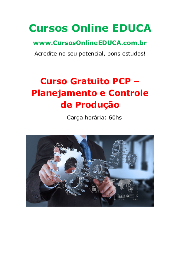 (PDF) Curso PCP Planejamento e Controle de Producao 60 horas