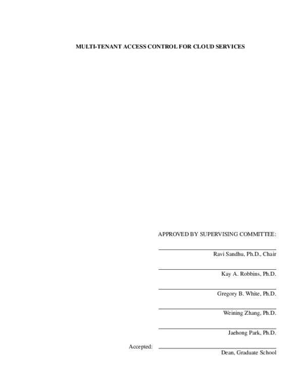 (PDF) Multi-Tenant Access Control for Cloud Services