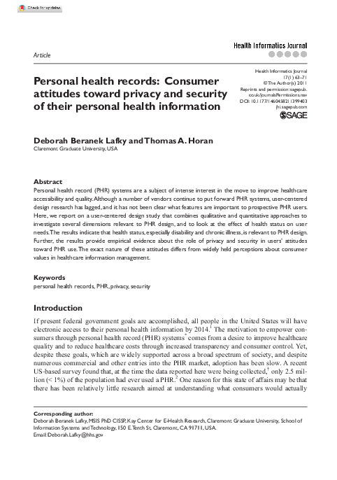 (PDF) Personal health records