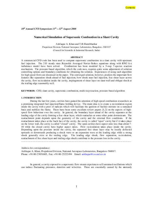 (PDF) Numerical simulation of the supersonic combustion of kerosene in ...