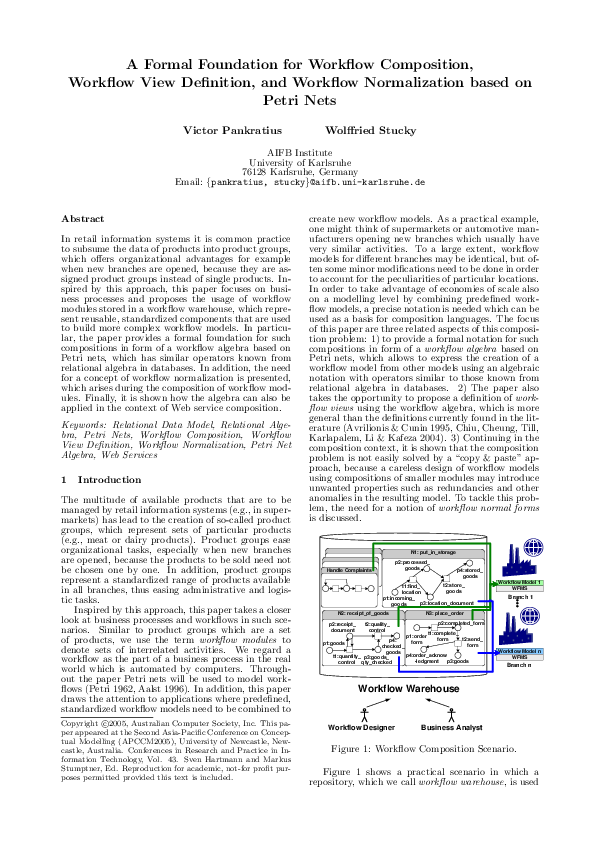 (PDF) A Formal Foundation for Workflow Composition, Workflow View Definition, and Workflow ...