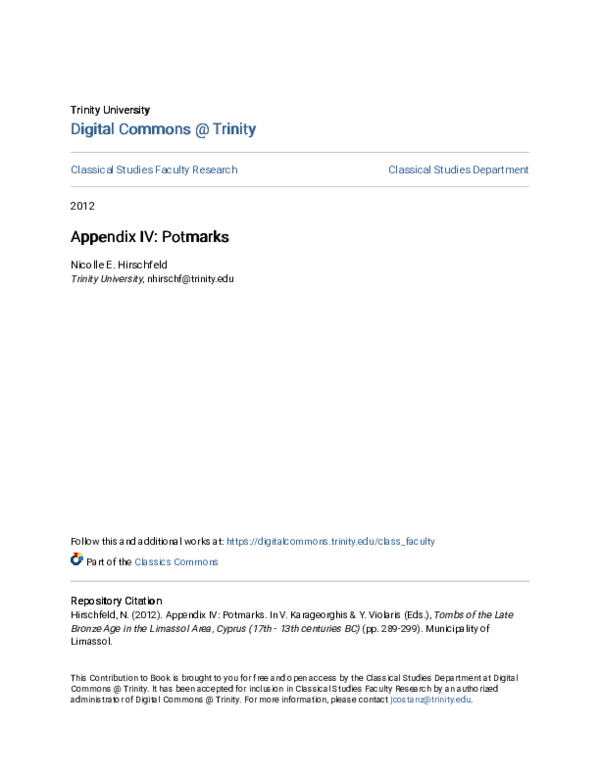 (PDF) Appendix IV: Potmarks