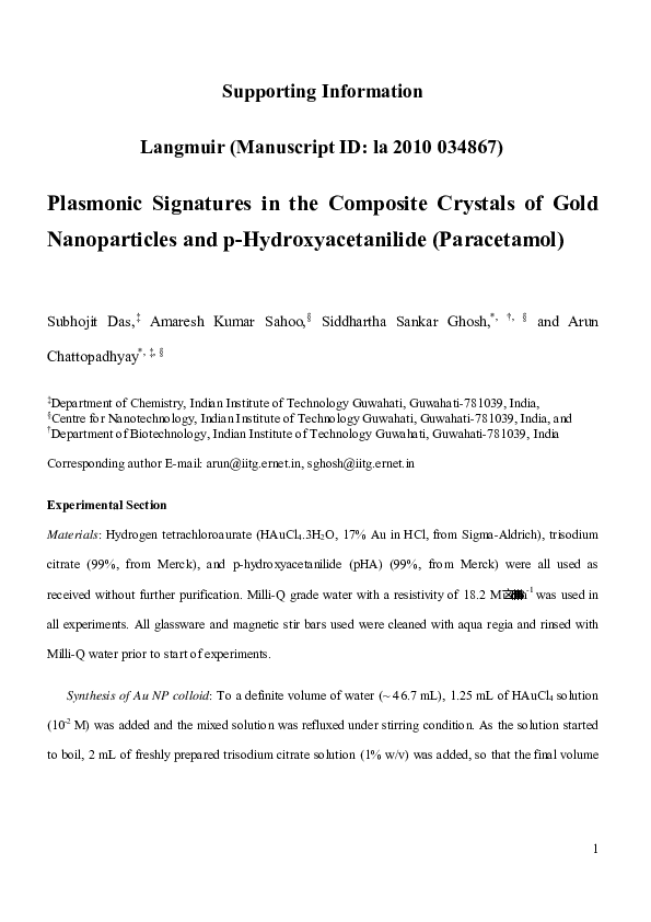 (PDF) Plasmonic Signatures in the Composite Crystals of Gold ...