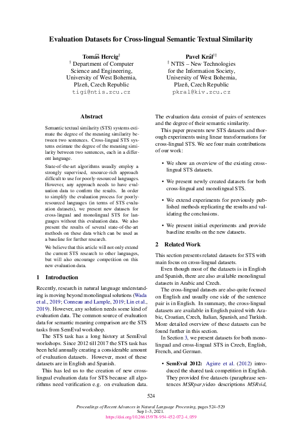 (PDF) Evaluation Datasets for Cross-lingual Semantic Textual Similarity