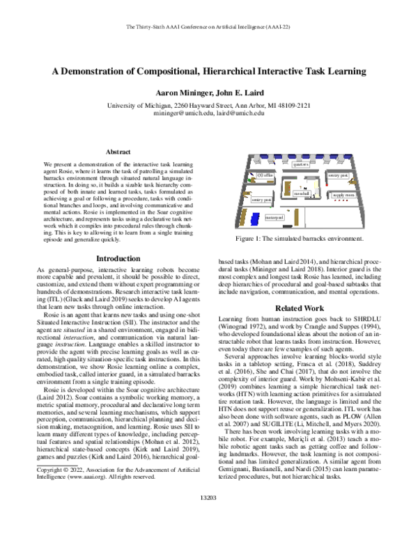 Pdf A Demonstration Of Compositional Hierarchical Interactive Task