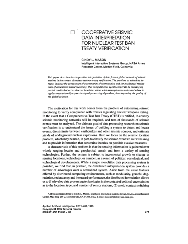 (PDF) Cooperative seismic data interpretation for nuclear test ban ...