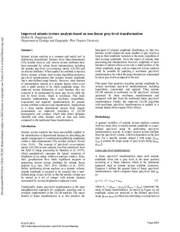 (PDF) Improved seismic texture analysis based on nonlinear gray-level ...