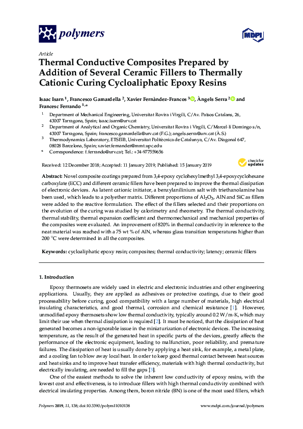 (PDF) Thermal Conductive Composites Prepared by Addition of Several ...
