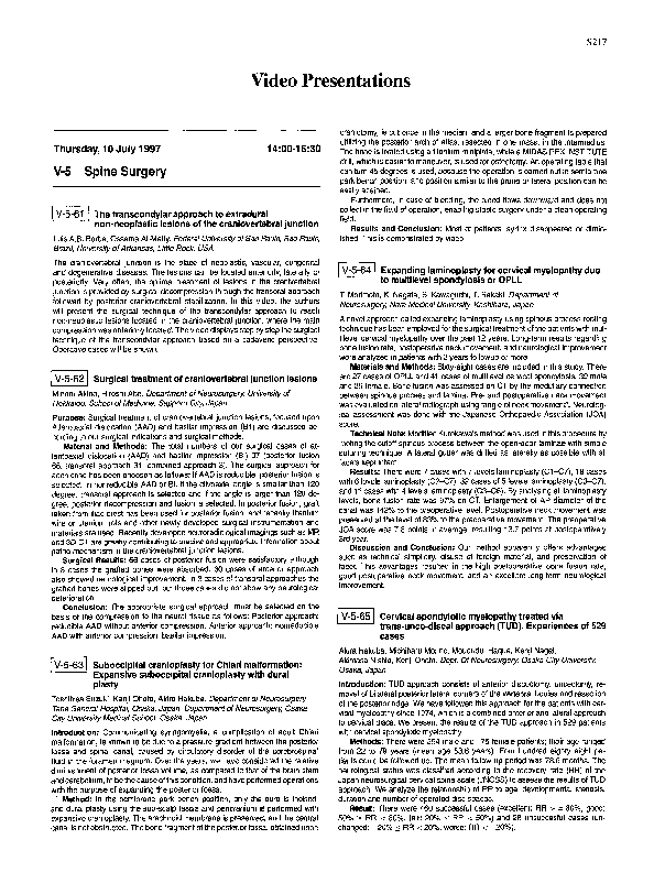 (PDF) The transcondylar approach to extradural non-neoplastic lesions ...