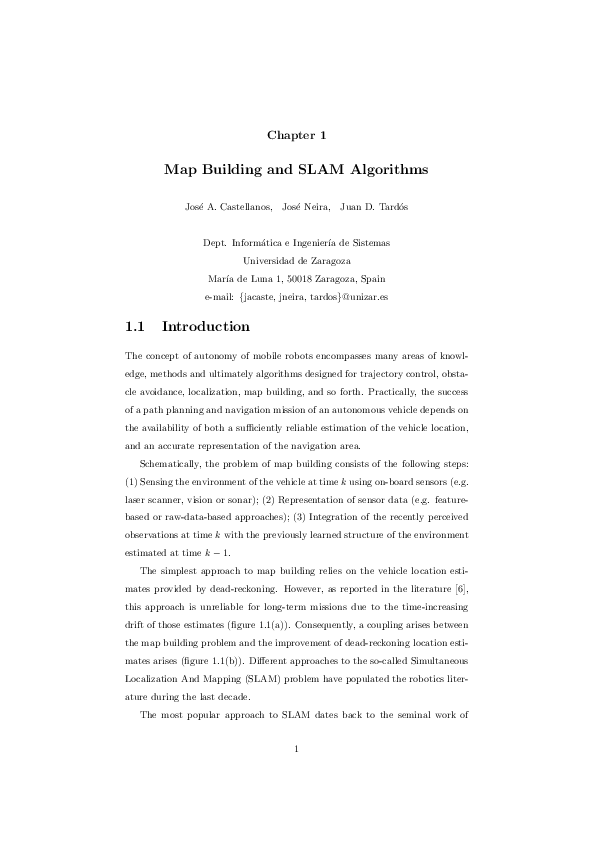 (PDF) Map Building and SLAM Algorithms | JOSE WILMAR TAMAYO CASTELLANOS - Academia.edu