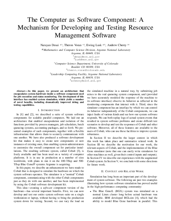 (PDF) Simulating Resource Management Software with BGL