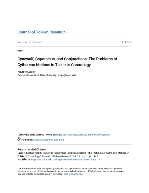 (PDF) Cynewulf, Copernicus, and Conjunctions: The Problems of Cytherean ...