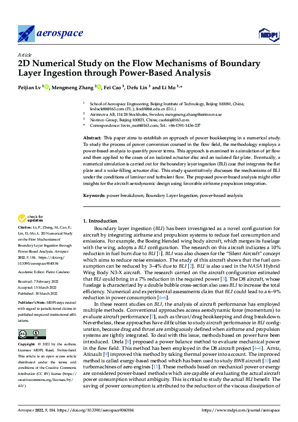 (PDF) 2D Numerical Study on the Flow Mechanisms of Boundary Layer ...