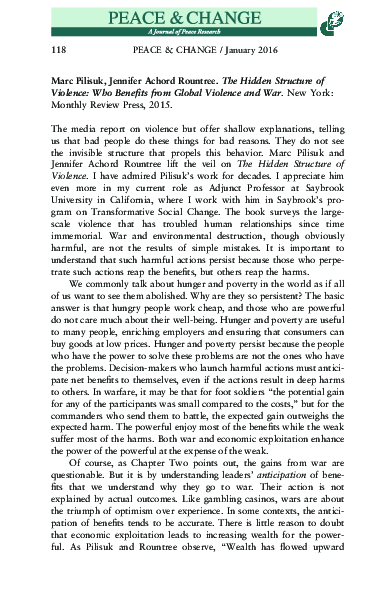 (PDF) Marc Pilisuk, Jennifer Achord Rountree. The Hidden Structure of ...