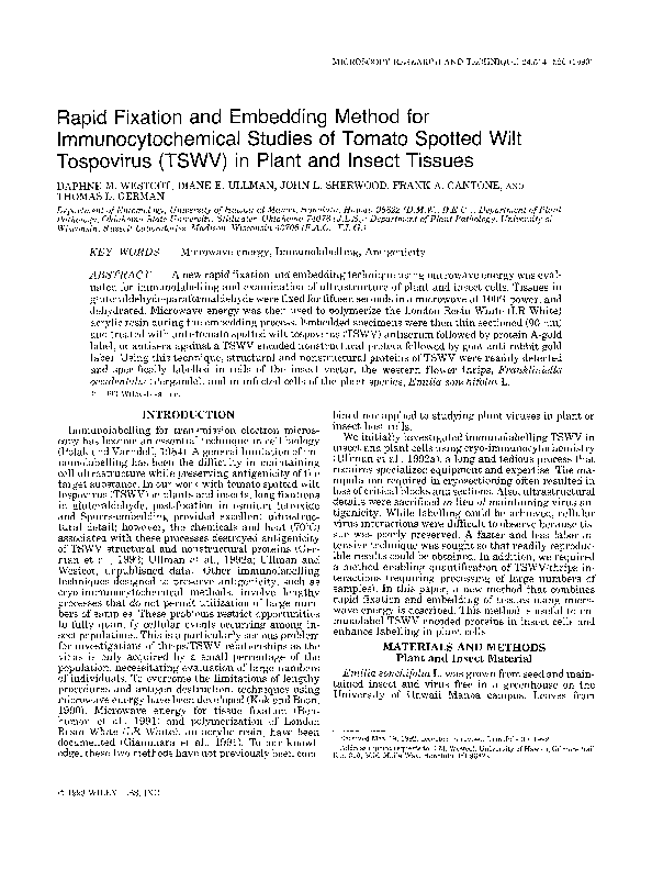 (PDF) Rapid fixation and embedding method for immunocytochemical ...