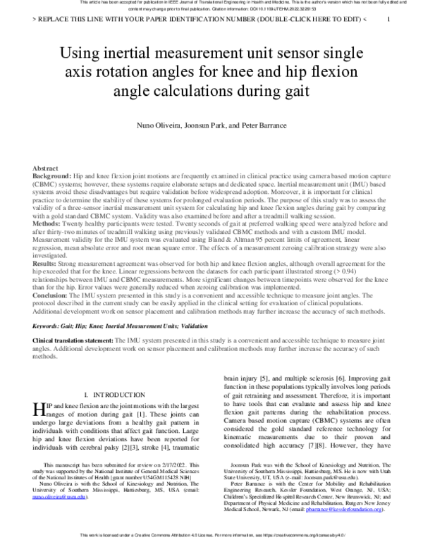Pdf Using Inertial Measurement Unit Sensor Single Axis Rotation
