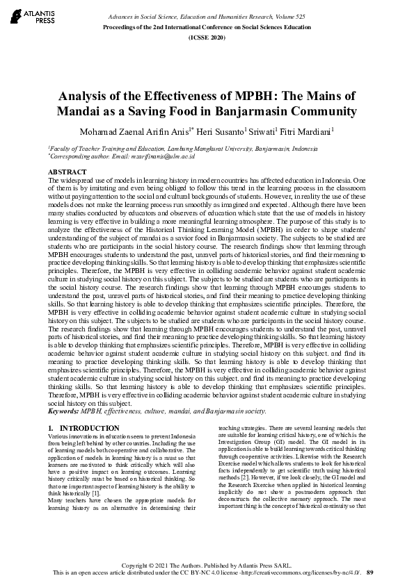 (PDF) Analysis of the Effectiveness of MPBH: The Mains of Mandai as a ...