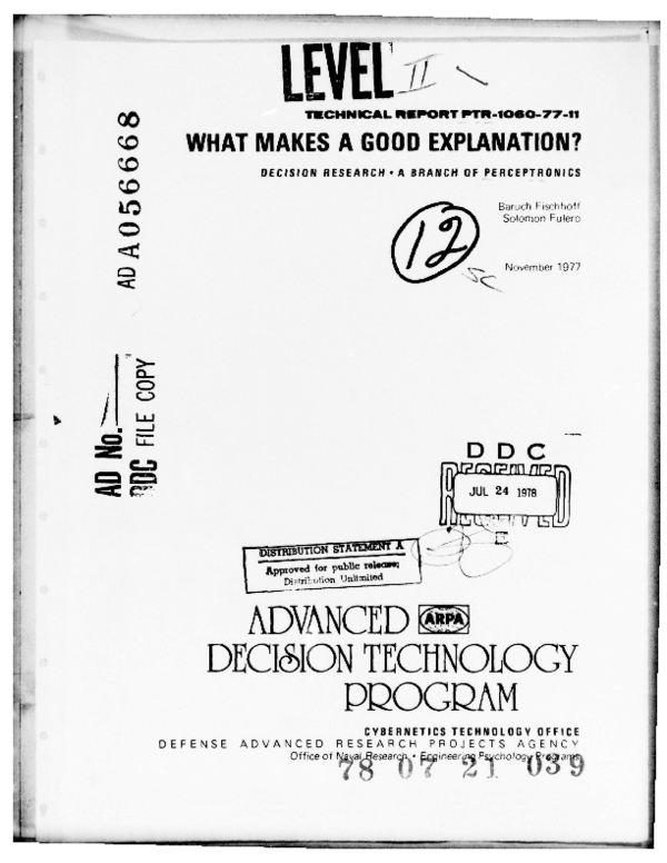 (PDF) What Makes a Good Explanation