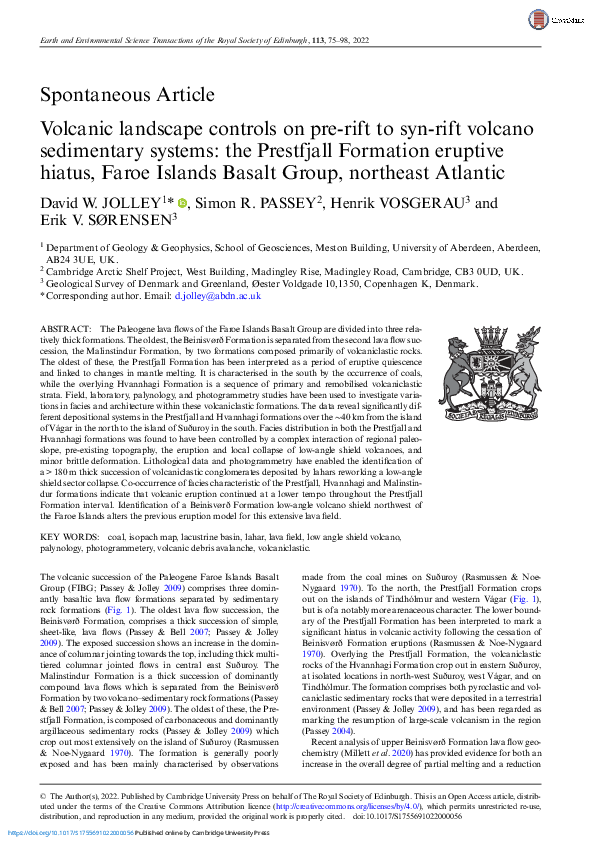 (PDF) Volcanic landscape controls on pre-rift to syn-rift volcano ...