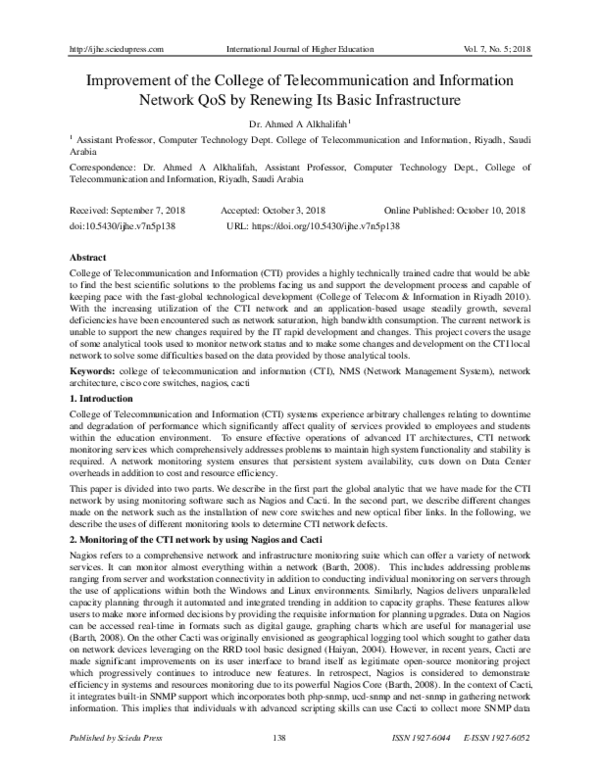 (PDF) Improvement of the College of Telecommunication and Information Network QoS by Renewing ...