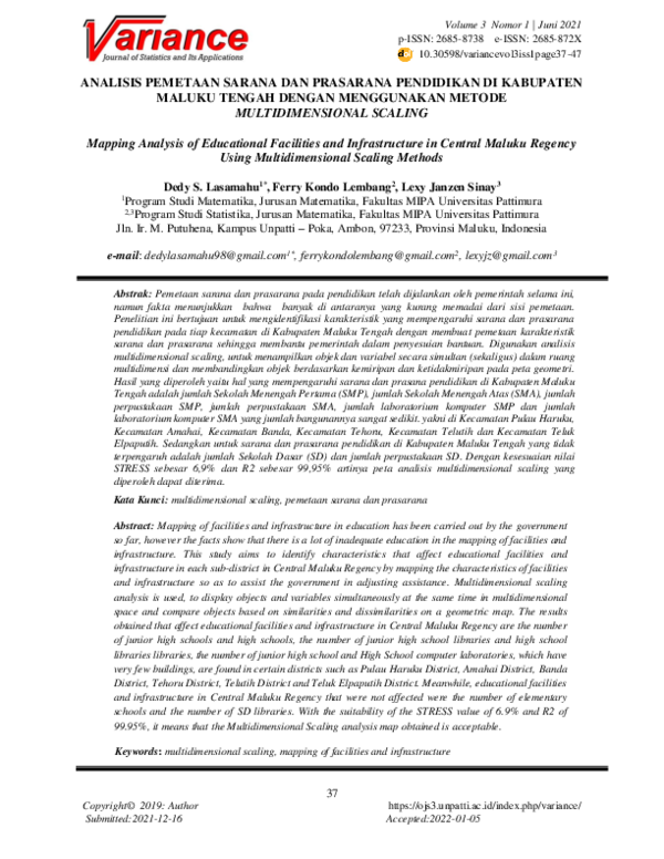 (PDF) Analisis Pemetaan Sarana Dan Prasarana Pendidikan DI Kabupaten ...