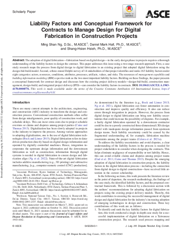 (PDF) Liability Factors and Conceptual Framework for Contracts to ...