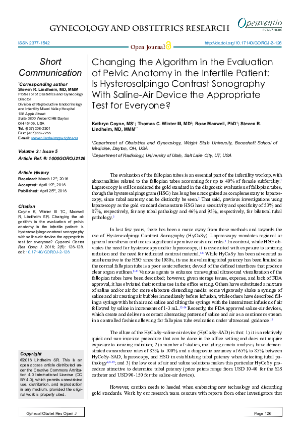(PDF) Changing the Algorithm in the Evaluation of Pelvic Anatomy in the ...