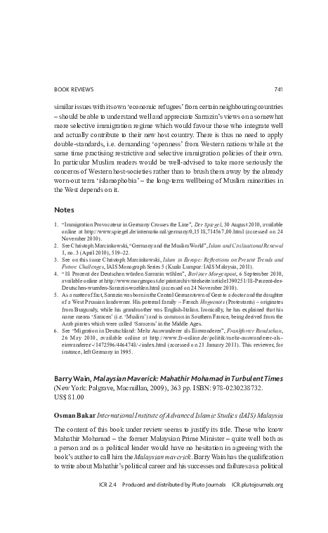 (PDF) Barry Wain, Malaysian Maverick: Mahathir Mohamad in Turbulent ...