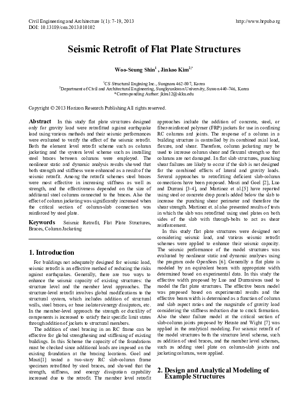 (PDF) Seismic Retrofit of Flat Plate Structures