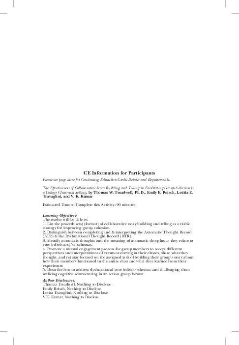 (PDF) The Effectiveness of Collaborative Story Building and Telling in Facilitating Group ...